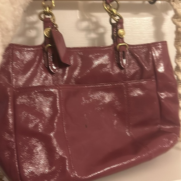 Coach | Bags | Shiny Purple Madison Coach Raspberry Handbag | Poshmark